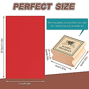 Sasylvia 10 Pcs Blank Hard Wood Rubber Stamp Mounts with A4 Size Grey Rubber Stamp Sheet Laser Engraver Accessories Rubber Stamp Carving Tools Soft Rubber Mat Carving Blocks (Red, 1.57 x 1.57 Inch)