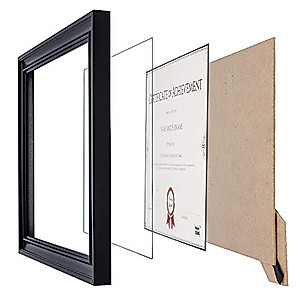 Memory Island Document frames 8.5x11,Set of 4 Pack Certificate Frames for Wall Or Tabletop Display,Diploma Frames For Degree Award with Real Glass Front,Black,Designed