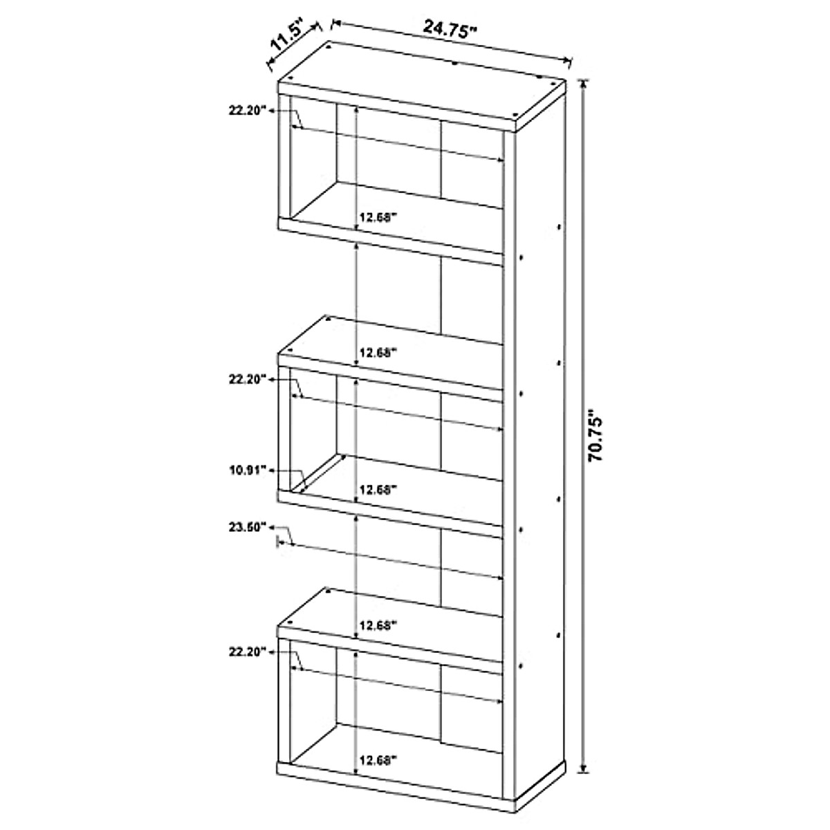 Coaster Home Furnishings Joey 5-Tier Bookcase Weathered Grey