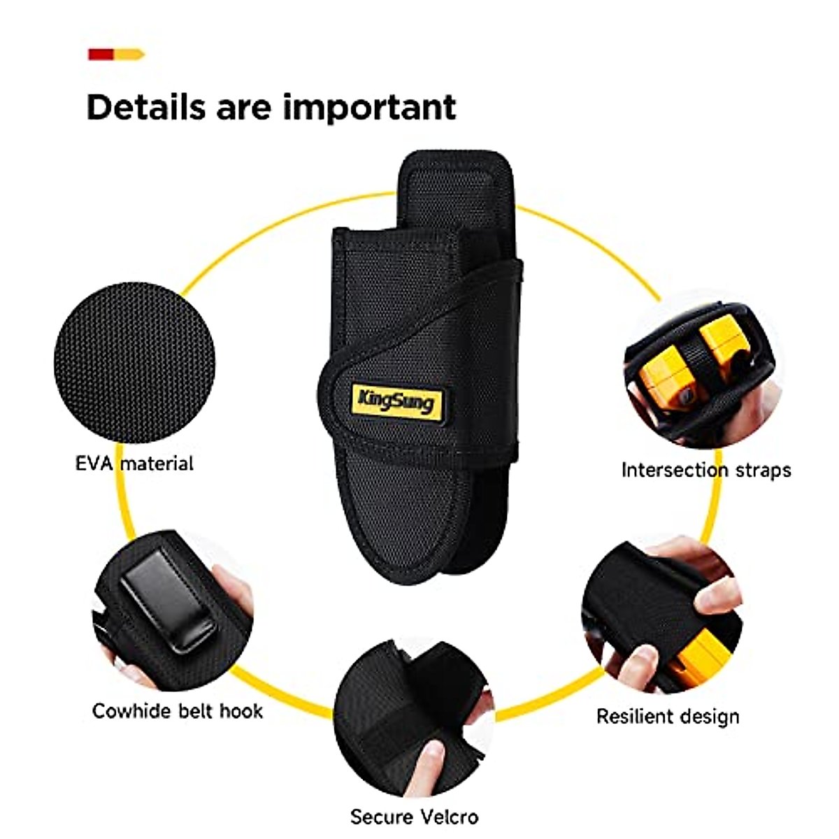 KingSung Sturdy Fabric Tool Holster For FlukeT5-1000/T5-600/T6-1000/T6-600, Continuity and Current Tester meter Case with Belt Loop, Multipurpose Tool Belt Bag, Can Use Without Belt,T5/ T6 Pouch