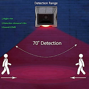Solar Alarm Light with Motion Detector，Solar Strobe Light Remote Controller 129db Loud Sound Siren for Backyard, Patch, Farm, Garage (2-Pack)