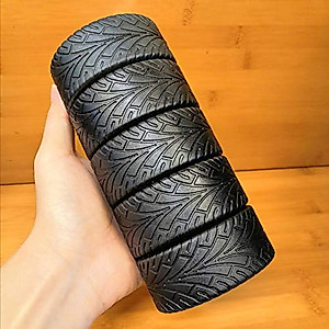 Tyre Tire Coffee Tea Mug, Gift for The Mechanic and Car Guy, Unique Stainless Steel Water Bottle, Leak Proof Screw Top, No Spill, BPA Free, 11oz, Black