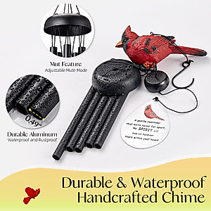 Memorial Wind Chimes for Outside,Cardinal Wind Chimes for Loss of Loved One,Sympathy Wind Chimes,Memorial Gifts for Loss of Mother,Sympathy Gifts for Loss of Dad,Windchimes in Memory of a Loved One