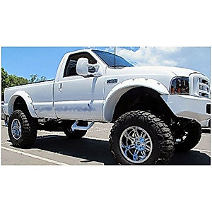 Bushwacker Cutout Pocket/Rivet Style Rear Fender Flares | 2-Piece Set, Black, Smooth Finish | 20046-02 | Fits 1999-2010 Ford F-250/F-350 Super Duty Styleside w/ 8.2' Bed (Excludes Dually)