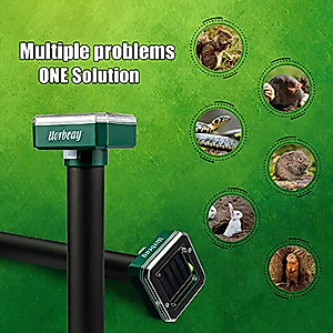Solar Mole Repellent - 12 Pack Gopher Repellent Solar Powered Animal Powered for Garden Lawn Yard Waterproof Rodent Repellent and Deterrent for Mole, Vole, Gopher