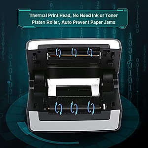 Shipping Label Printer - 4x6 Thermal Label Printer with Lables 100 Pcs, Commercial Direct Thermal Label Maker, Compatible with Shopify, Ebay, Amazon &Etsy, Support Multiple Systems(Black)