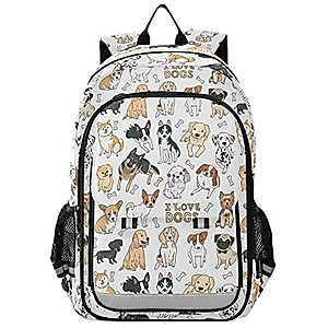 ALAZA Doodle Dog Pug Corgi Golden Retriever Husky Labrador Dachshund Casual Daypacks Outdoor Backpack
