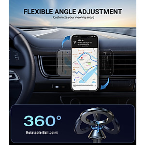VICSEED for Magsafe Car Mount, [All-Metal] Ultra-Simple Strong Magnetic Phone Holder for Car Vent, 360° Rotation Hands Free Magnet Cellphone Cradle for iPhone 15 14 13 12 Pro Max Mini Plus