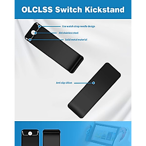OLCLSS Kickstand Replacement for Nintendo Switch, Switch Kickstand Replacement Set Includings 2 Helloween Thumb Grip Caps and 4 Thumb Grip Caps