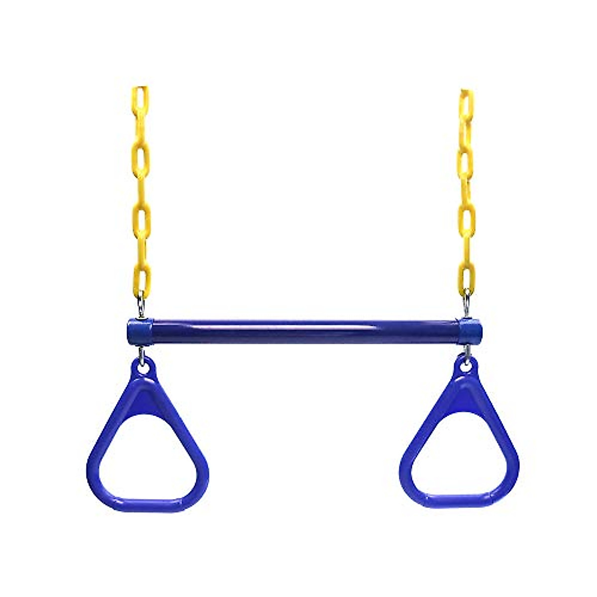 17.6" Monkey Bars for Kids Swing Set Accessories Outdoor - Trapeze Swing Bar for Playground Accessories with 48" Coated Chains 2 Snap Hooks - Hanging bar for Kids Jungle Gym Accessories (Blue)