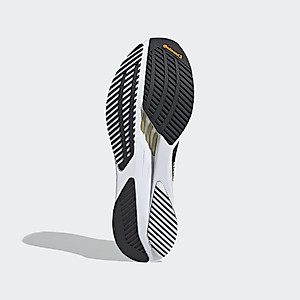 adidas Men's Adizero Boston 10 Sneaker, Black/White/Gold Metallic, 11