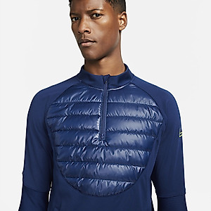 Nike Therma-FIT Academy Winter Warrior Men's Soccer Drill Top (as1, alpha, m, regular, regular, Blue Void/Blue Void/Volt)