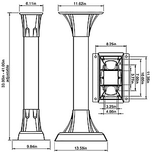 Architectural Mailboxes Callaway Aluminum Mailbox Post, Compatibility Code A, B, C, D, CP00WAM, White
