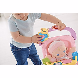 Fisher-Price Brilliant Basics Stroll-Along Walker, Pink
