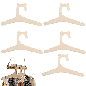 Littryee Toddler Hangers, Wooden Baby Hangers, Baby Clothes Hangers Creative Bear Cardboard Hangers, Ultra Slim Children Wooden Hangers for Baby Clothes