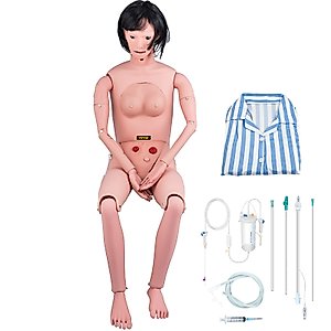 VEVOR Nursing Manikin, High Simulation 65"/165cm Life-Size, Various Nursing Types, Male/Female PVC Nursing Training Mannequin w/IV Practice Kit, for Professional Nursing Skills Training Practicing