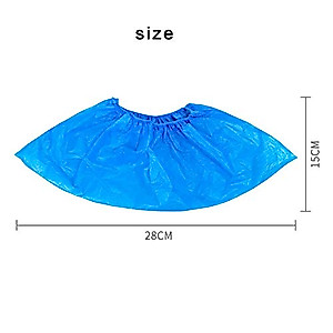 Hygienic Boot & Shoe Covers -100 Pack（50 Pairs） Extra Thick Disposable Shoe & Boot Covers Durable & Water Resistant- Anti- Slip,One Size Fits Most,Blue