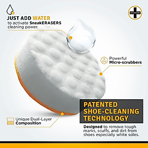 SneakERASERS Sole and Sneaker Cleaner, Premium, Disposable, Dual-Sided Sponge for Cleaning & Whitening Shoe Soles (1 Pack)