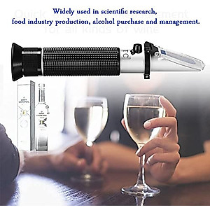 Alcohol Refractometer 0~80% for Liquor Spirit Alcohol Volume Percent Measurement with Automatic Temperature Compensation (ATC)