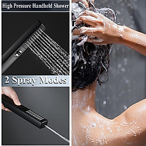 Shower Head Combo,10 Inch High Pressure Rain Shower Head with 11 Inch Adjustable Extension Arm and 3 Settings Handheld,Powerful Shower Spray Against Low Pressure Water with Long Hose