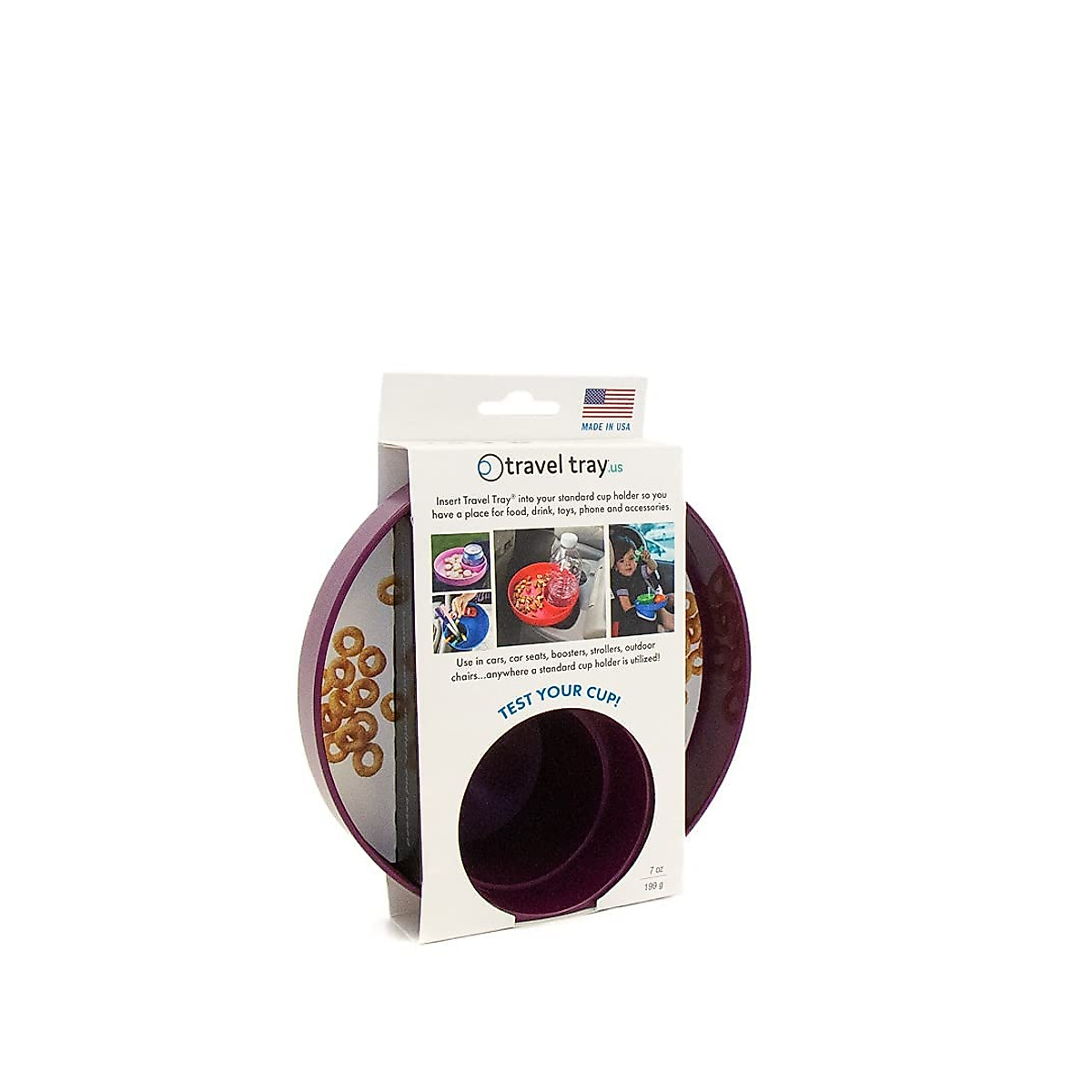 My Travel Tray – for Cup Holder (Merlot) Made in USA - Car Journey Must – Insert into Cupholders Found on Car Seats, Booster, Strollers & Your car Cup Holder