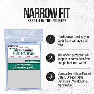 Sleeve Kings Euro Card Sleeves (59x92mm) - 110 Pack, 60 Microns