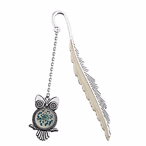 Gzrlyf Owl Bookmark Glow in The Dark Bookmark Luminous Book Markers Metal Book Lover Gifts (Luminous Bookmark)