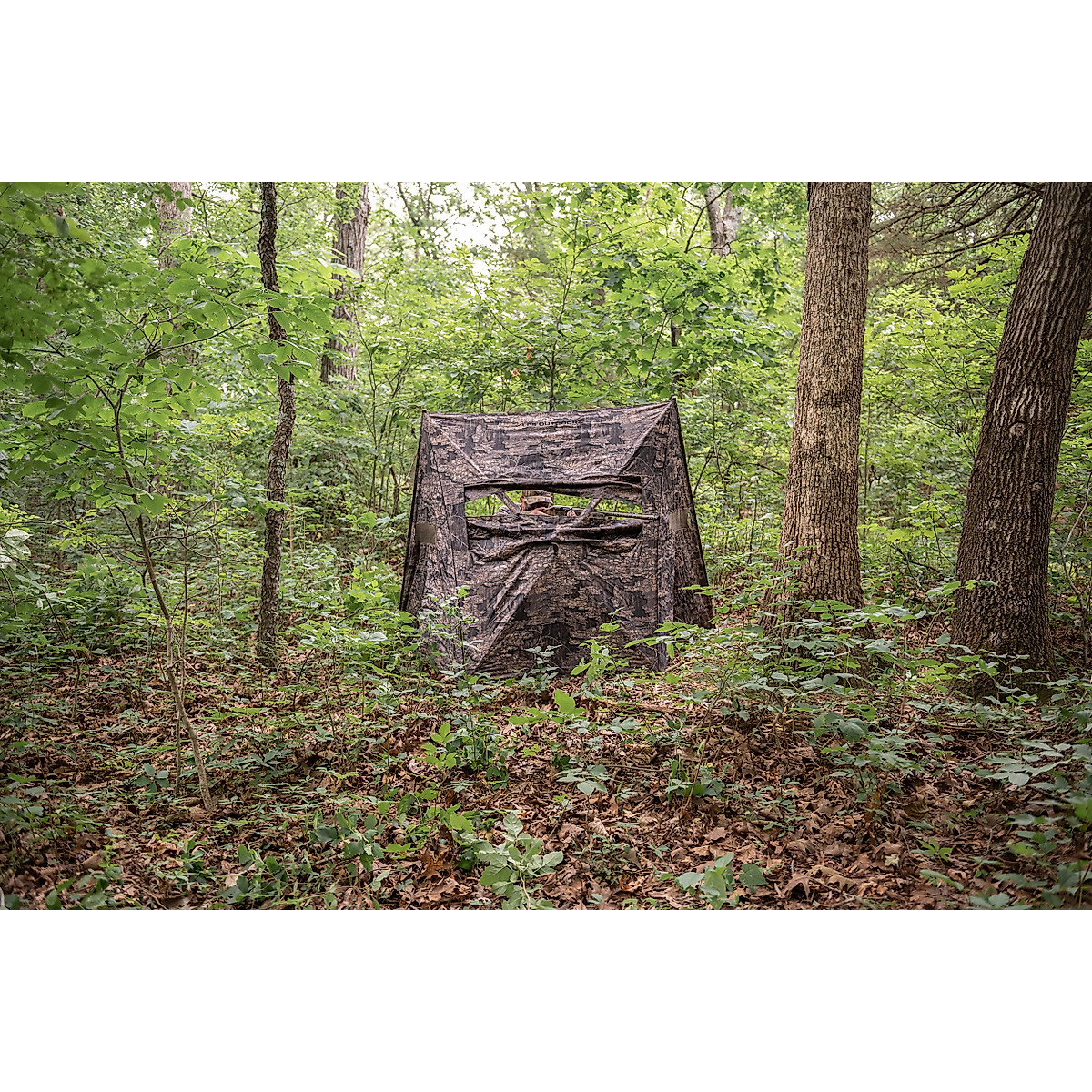 ALPS OutdoorZ Dash Camo Panel Hunting Blind with Hybrid 2 Person Ground Pop Up Design for Quick Deployment, Wide Window, and Interior Mesh Pocket, Realtree Timber