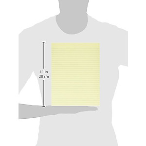 Ampad 21-662 Glue Top Pad, 8 1/2X11, Canary Yellow Paper, Wide Ruled, 50 Sheets Per Pad, 12 Pads Per Pack