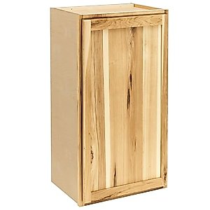 Quicklock RTA (Ready-to-Assemble) 30" Tall Wall Kitchen Cabinets - Shaker Style | 100% Hardwood | Made in America | Soft Close Hardware (Rustic Hickory, 12" D x 24" W x 30" H)
