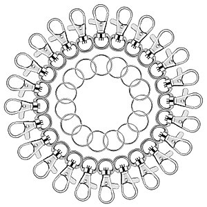 Key Chain Swivel Hooks, Anezus 100pcs Keychain Hardware Metal Swivel Snap Hook Lanyard Clips Hooks with Keychain Rings for Keychain Hardware and Lanyard Charms