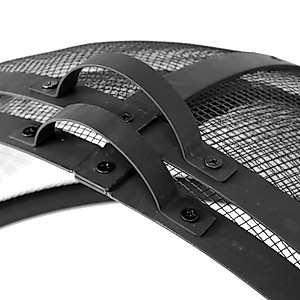 Sunnydaze 36" Easy-Opening Heavy-Duty Round Fire Pit Spark Screen Cover with Hinged Door and 26" Long Steel Fire Pit Poker Stick with Wood Handle Bundle.