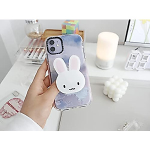 Bunny Rabbit Phone Grip Phone Charm | Phone Stand, Phone Mount, Grip tok (White)