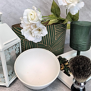 Bicrops Ceramic Shaving Bowl For Men, Wide Mouth Shaving Cream Cup, Large Capacity, Easier to Lather