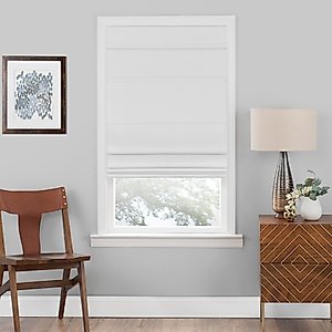 Cordless Roman Shades for Windows - 29 Inch Width x 64 Inch Length (White) - Blackout Polyester Window Privacy Blinds for Bedroom, Kitchen & Dining Room by Achim Home Décor