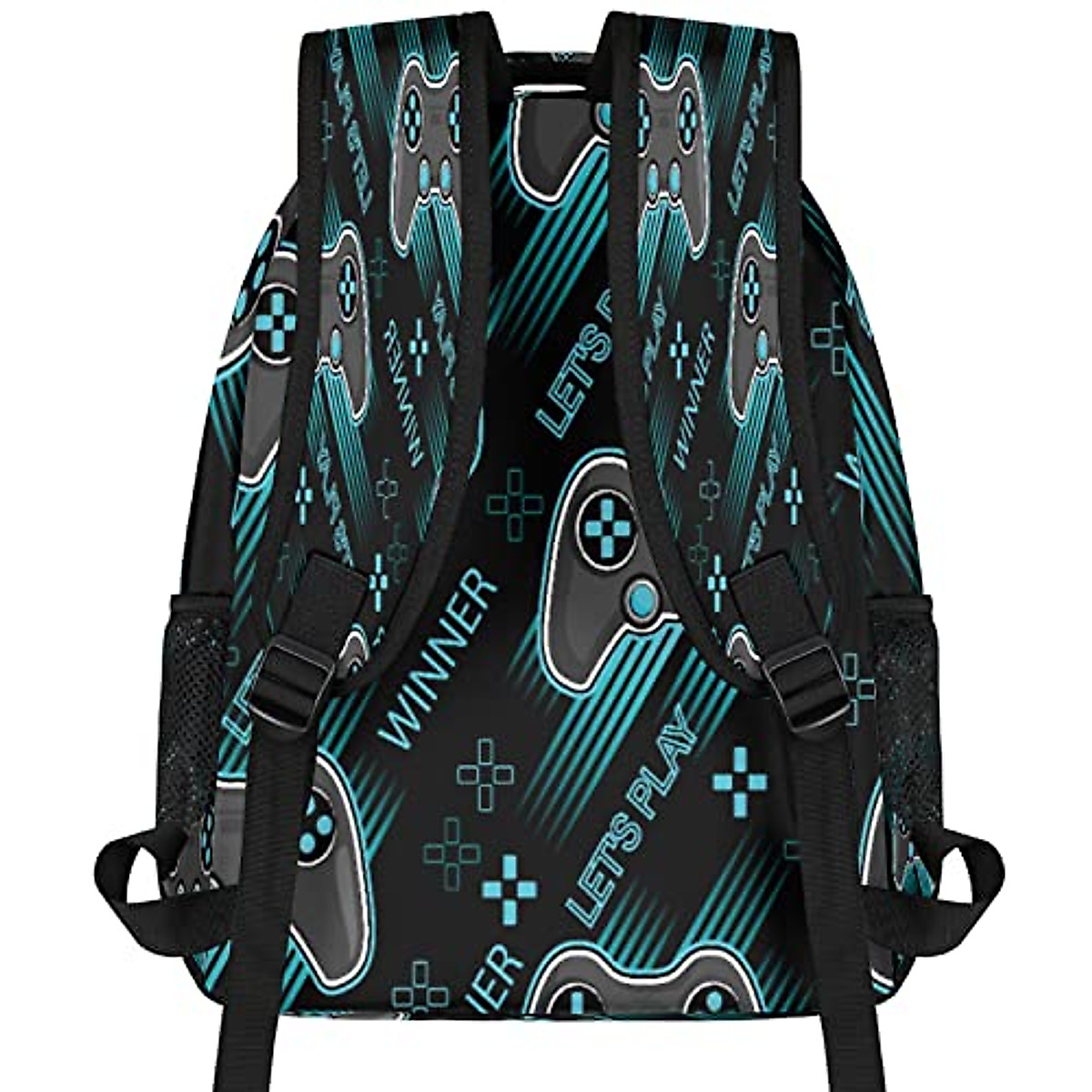 TropicalLife Colorful Joystick Game Larger Student Backpack, Abstract Pattern Waterproof School Bag For Teen Girls Boys