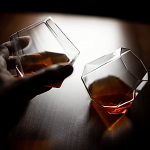 Thumbs Up UK Diamond Shapped Glasses Set of 2, One-Size, Clear