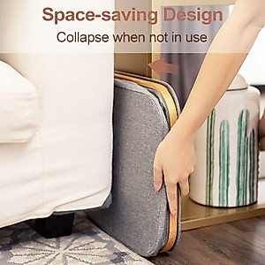 FairyHaus Laundry Basket with Lid, Freestanding Large Laundry Hamper with Lid, Removable Bag & Support Rods, Collapsible Dirty Clothes Hampers for Laundry with Easy Carry Bamboo Handles, Tall, Grey