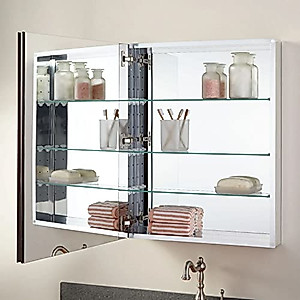 Signature Hardware 412589 Bernstein 24" W x 30" H Surface or Recess Mounted Aluminum Framed Single Door Medicine Cabinet