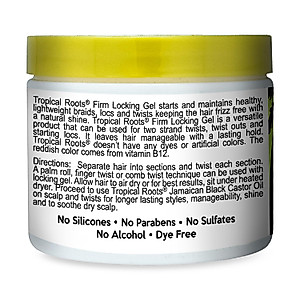 Bronner Bros Tropical Roots Firm Locking Gel - Loc & Twist Gel Ideal for Braids, Twists & Locs with Pineapple & Guava Extracts, Vitamins B5 & B12 - Strong Hold, Non-Flaking, Moisture & Shine - 6oz