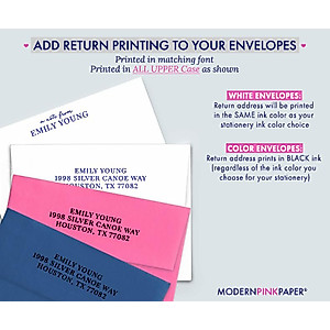 Personalized Floral Stationery Set, Personalized stationary for Women, Your Choice of Colors and Quantity