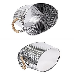 Tnoeuz 9L Large Ice Bucket, Stainless Steel Beverage Tub with Double Handles, Champagne Bucket for Weddings,Family Party and Business Party