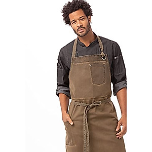 Chef Works Unisex Dorset Chefs Bib Apron, Golden Brown, One Size