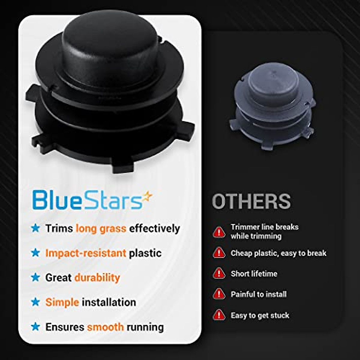 BlueStars Trimmer Head Spool Cap Cover for Autocut 25-2 Stihl FS90R FS44 FS56 FS90 FS100RX FS110R FS120R FS130R FS240R FS56C FS55 FS55R FS55RC String Trimmer Weed Whacker - Pack of 6