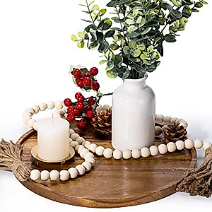 Decorative Round Beautiful Tray for Décor Kitchen Dining Room -Acacia Wood The Perfect Small Candle Tray for Coffee Table and Home Decor