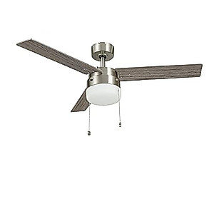 Hampton Bay Montgomery II 44 in. Indoor Brushed Nickel Ceiling Fan with Light Kit RDB9144-BN