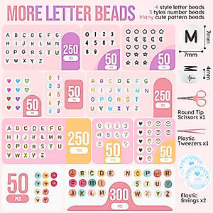 Friendship Bracelet Kit with 28 Colors, 5040 Clay Beads, 1200 Letter Beads for Jewelry Making - 4 Styles of Round Alphabet, Number, Heart & Pattern Beads