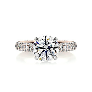 Ayafee 2.5 Carat (ctw) Round Cut Moissanite Engagement Ring for Her 925 Sterling Silver 10K 14K 18K Gold Women's Engagement Ring - 18K Gold