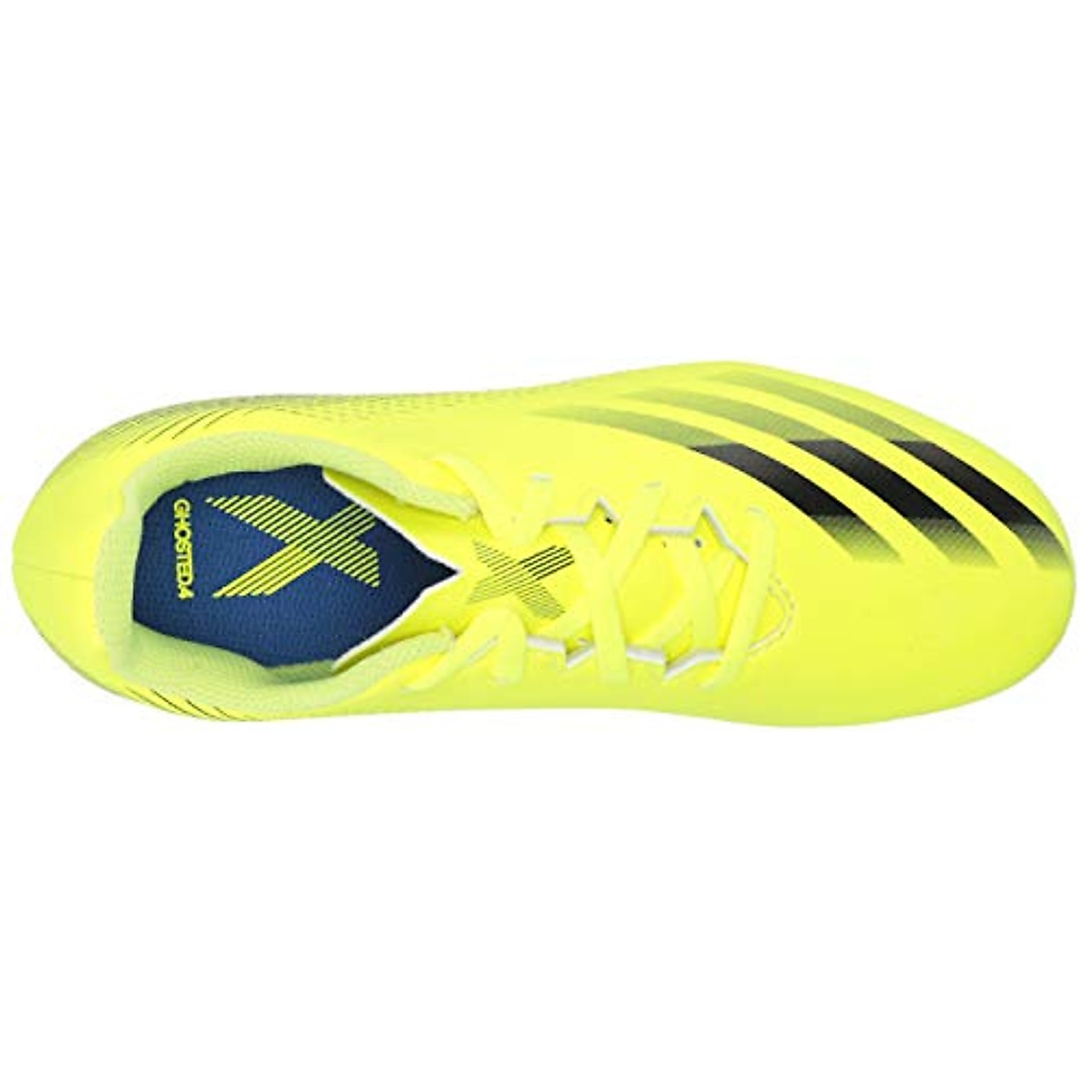 adidas Boy's X GHOSTED.4 Soccer Shoe, Solar Yellow/Black/Team Royal Blue, 5.5 Big Kid