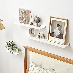 TREOAKWIS 12 inch White Floating Shelves Oak Wall Shelf Natural Wood Wall Mounted Display Picture Ledge Shelf for Home Office Living Room Bedroom Wall Storage Shelf 6X12inch